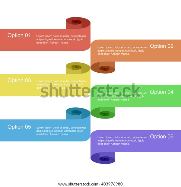 Set Colorful Infographic Scrolls Isolated On Stock Vector (Royalty Free ...