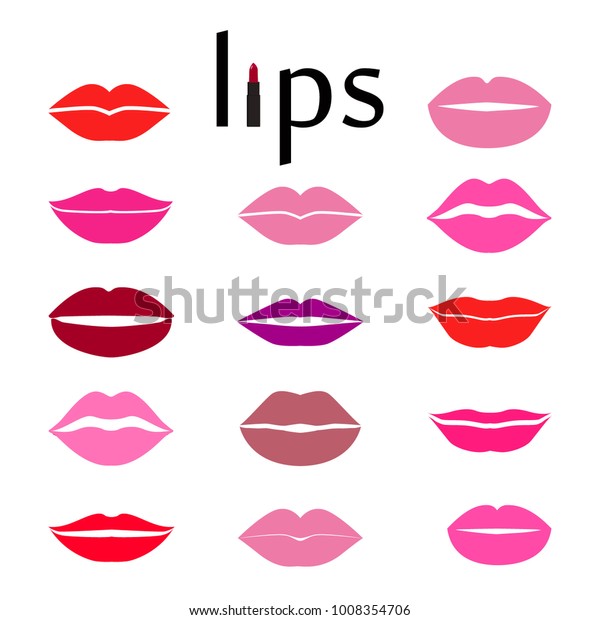 Set Colorful Lips Vector Illustration Stock Vector (Royalty Free ...