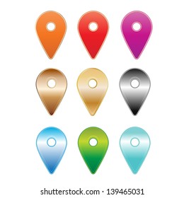 Set Colorful Map Markers Stock Vector (Royalty Free) 139465031 ...