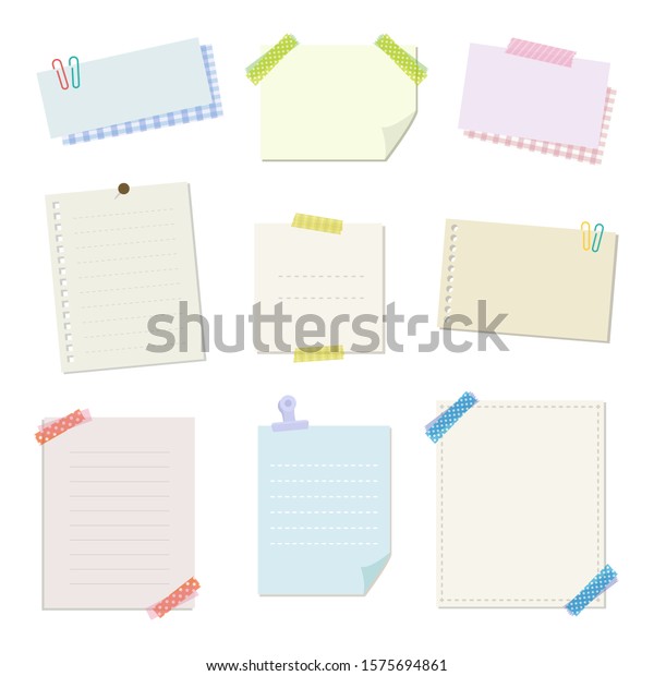 Set Colorful Memo Papers Stock Vector (royalty Free) 1575694861