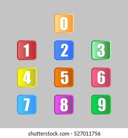 Set Colorful Number Button Stock Vector (Royalty Free) 527011756 ...