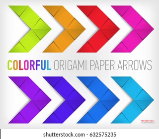 Set Colorful Origami Paper Stock Vector (Royalty Free) 632575235 ...