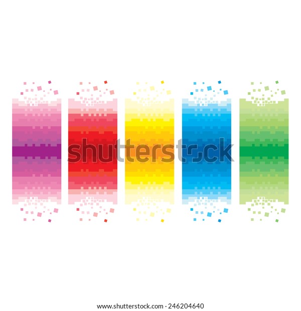 Set Colorful Pixel Banners Stock Vector (Royalty Free) 246204640 ...