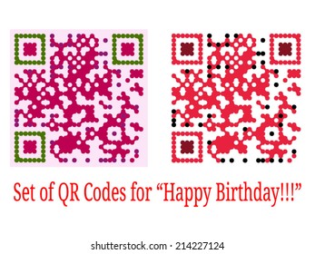 Set Colorful Qr Codes Stock Vector (Royalty Free) 214227139 | Shutterstock