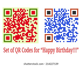 Set Colorful Qr Codes Stock Vector (Royalty Free) 214227139 | Shutterstock