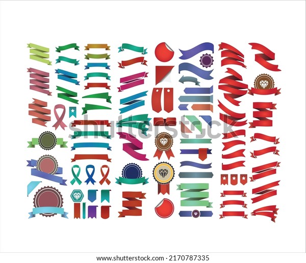 Set Colorful Ribbons Design Material Vector Stock Vector (Royalty Free ...