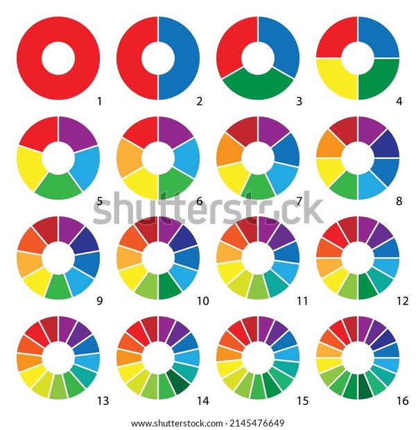 Set Colorful Round Graphic Pie Charts Stock Vector (Royalty Free ...