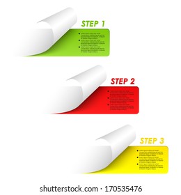Set Colorful Sample Steps Stickers Stock Vector (Royalty Free ...