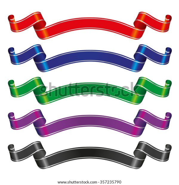 Set Colorful Silver Vector Ribbons Your Stock Vector (Royalty Free ...
