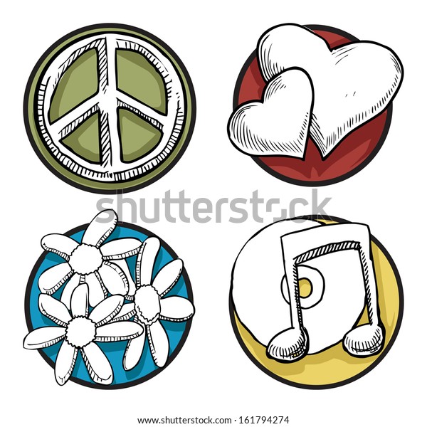Set Colorful Simple Symbols Vector Illustration: vector de stock (libre ...