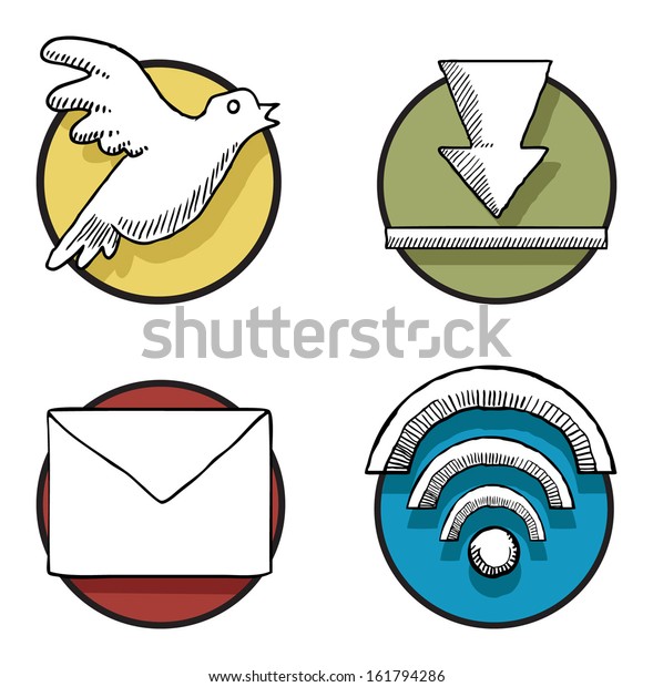 Set Colorful Simple Symbols Vector Illustration Stock Vector (Royalty ...