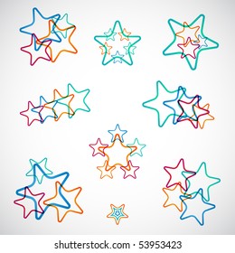 Set Colorful Stars Vector Stock Vector (Royalty Free) 53953423