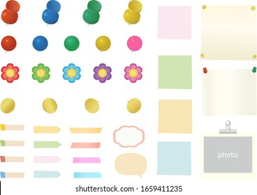 Set Colorful Sticky Notes Push Pins Stock Vector (Royalty Free ...