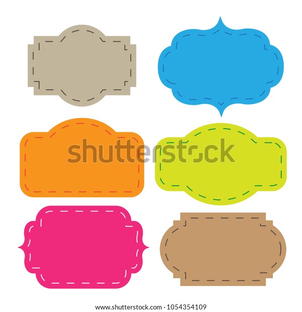 Set Colorful Stitch Labels Stock Vector (Royalty Free) 1054354109 ...