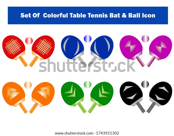Set Colorful Table Tennis Bat Ball Stock Vector (Royalty Free ...