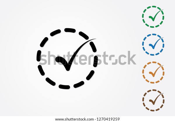 Set Colorful Tick Signs Marks Inside Stock Vector (Royalty Free ...