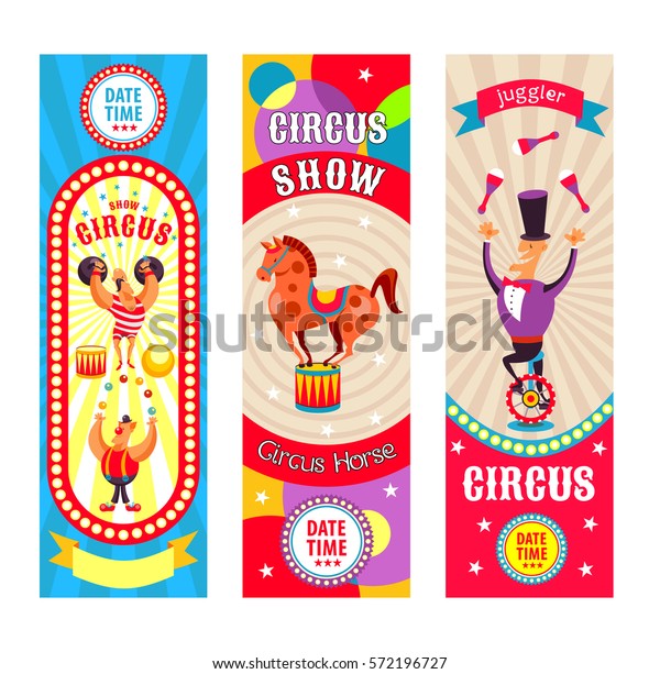 Set Colorful Tickets Circus Vector Characters: เวกเตอร์สต็อก (ปลอดค่า ...