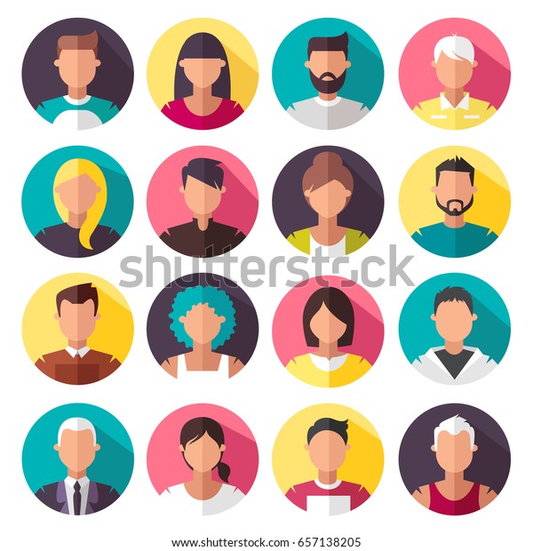 Set Colorful Vector Icons People Stock Vector (Royalty Free) 657138205