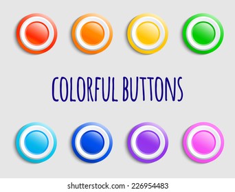 Set Colorful Volume Buttons Shadows Stock Vector (Royalty Free ...