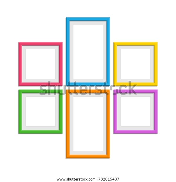 Set Colorful Wooden Frames Wooden Picture Stock Vector (Royalty Free ...