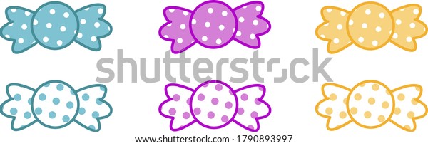 Set Colorful Wrapped Candies Stock Vector (Royalty Free) 1790893997