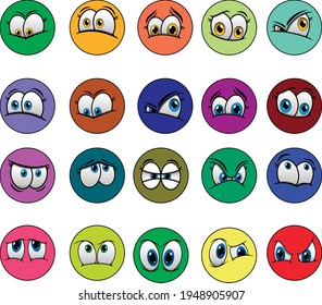 Set Colors Emoticons Stock Vector (Royalty Free) 1948905907 | Shutterstock