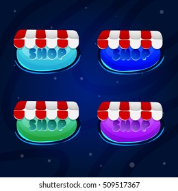 Set Colors Shop Buttons Vector Game Stock Vector (Royalty Free ...