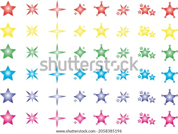 Set Colour Stars Star Red Yellow Stock Vector (Royalty Free) 2058385196 ...