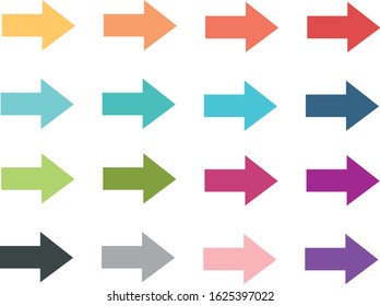 Set Coloured Arrow Icons Stock Vector (Royalty Free) 1625397022 ...