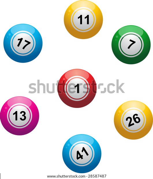 Set Coloured Bingo Balls On White Stock Vector (Royalty Free) 28587487