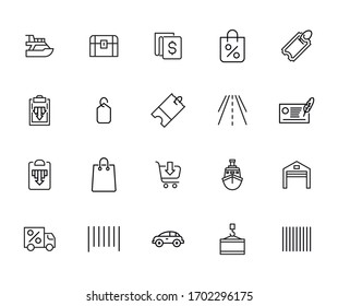 Set Commerce Related Vector Line Icons Stock Vector (Royalty Free ...
