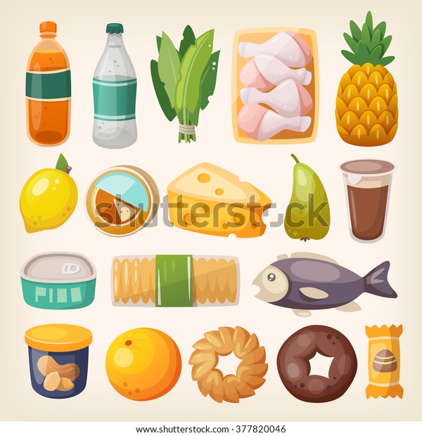 Set Common Goods Everyday Products We Stock Vector (Royalty Free ...
