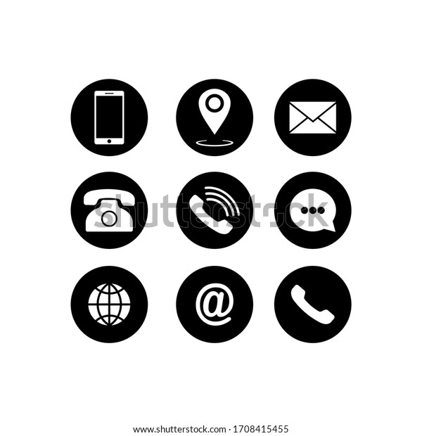 Set Communication Icons Set Phone Mobile Stock Vector (Royalty Free ...