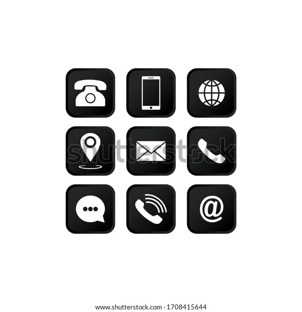 Ensemble d'icônes de communication définies. Téléphone, : image ...