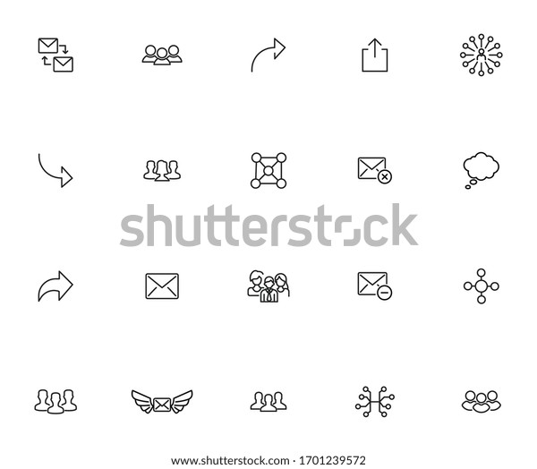 Set Communication Related Vector Line Icons Stock Vector (Royalty Free ...