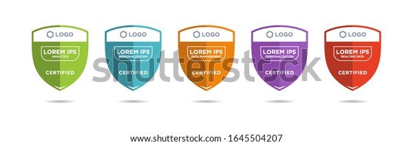 Set Company Training Badge Certificates Determine Stock Vector (Royalty ...