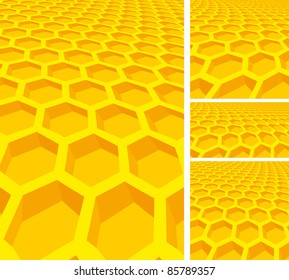 Set Completely Honeycomb Backgrounds Stock Vector (Royalty Free ...