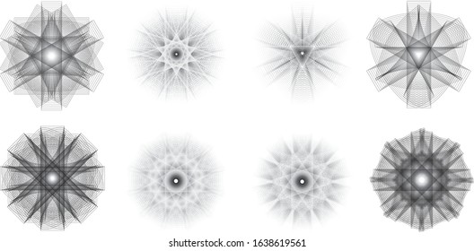 Set Complex Geometric Shapes Design Stock Vector (Royalty Free ...