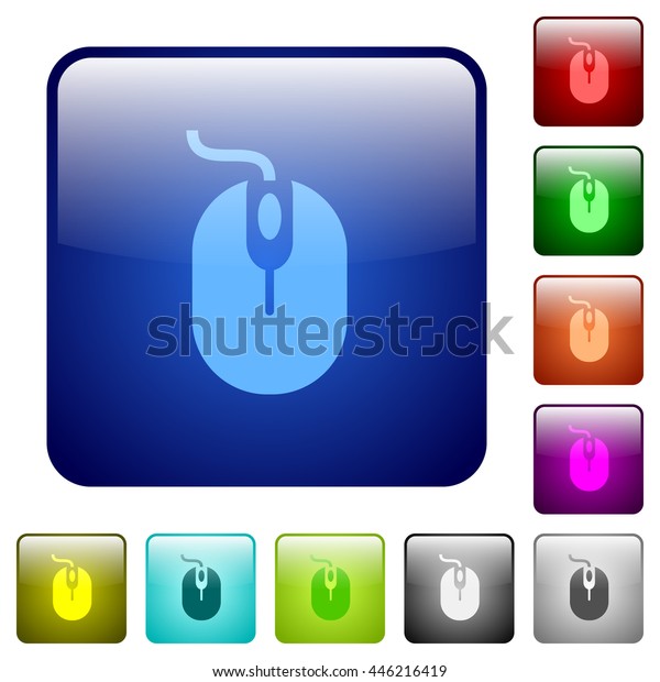 Set Computer Mouse Color Glass Rounded Stock Vector (Royalty Free ...