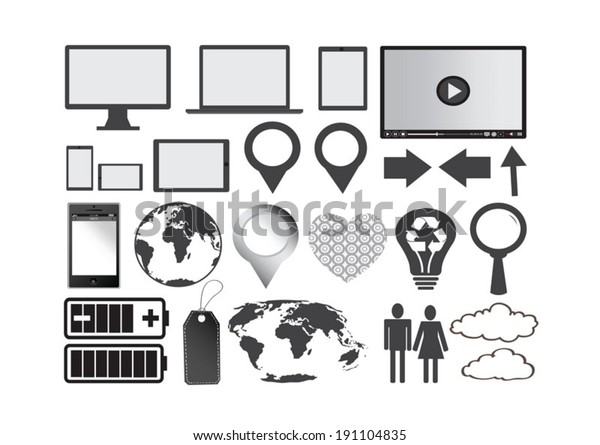 Set Concepts Illustration Trendy Design Seo Stock Vector (Royalty Free ...