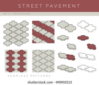 Set Concrete Paver Blocks Seamless Patterns Stock Vector (Royalty Free ...