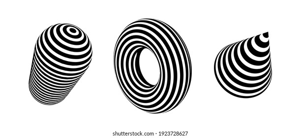 Set Cone Torus Cylinder Geometric Vector Stock Vector (Royalty Free ...
