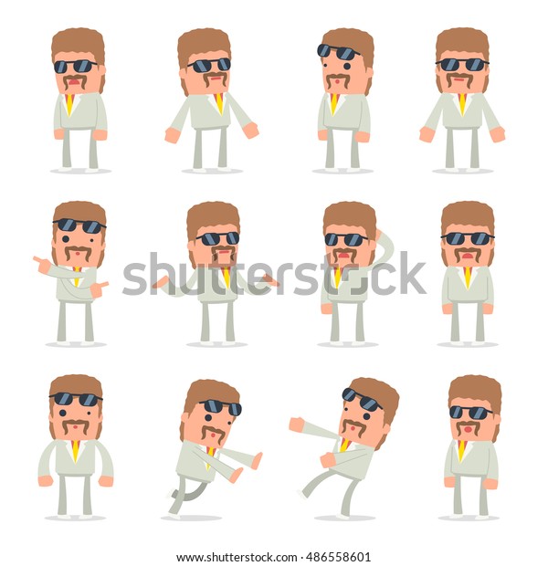 Set Confused Sad Character Impudent Reseller Stock Vector (Royalty Free ...