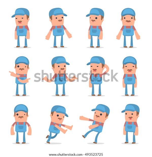 Set Confused Sad Character Technician Ignorance Stock Vector (Royalty ...