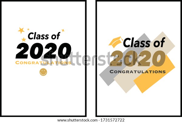 Set Congratulations Class 2020 Lettering Graduation Stock Vector ...