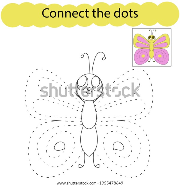 Set Connect Dots Draw Cartoon Educational Stock Vector (Royalty Free ...