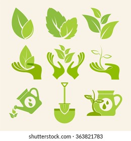 Set Conservation Nature Icons Abstract Hands Stock Vector (Royalty Free ...