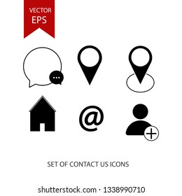 Set Contact Us Add Us Communicate Stock Vector (Royalty Free ...