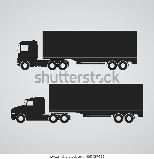 Set Container Truck Logo Long Vehicle Stock Vector (Royalty Free ...