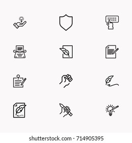 Set Copy Writing Icons Isolated Stock Vector (Royalty Free) 714905395